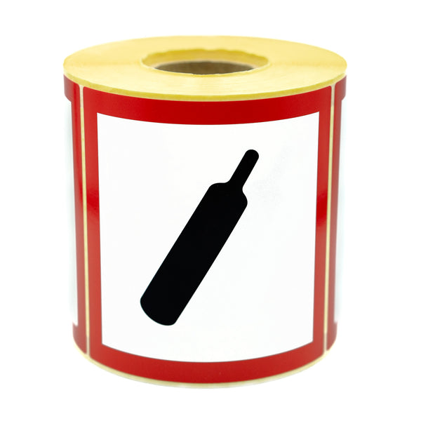 Warning labels GHS Symbol 04 Compressed Gases 100x100mm 500 per roll ...