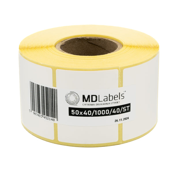 Thermal labels 50x40 mm 1000 per roll - MD Labels