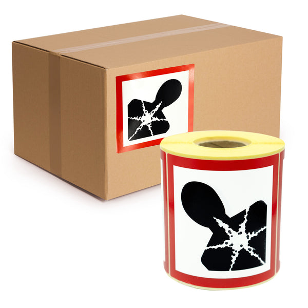 Warning labels GHS Symbol 08 Health Hazards 100x100mm 500 per roll - MD ...