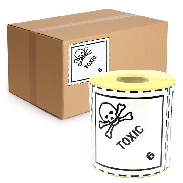 Warning Labels Class 6 Toxic Substances 100x100 500 per roll - MD Labels