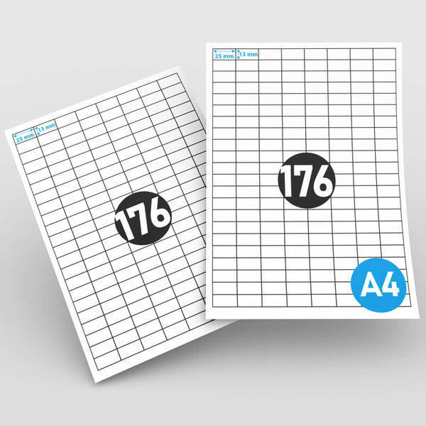 Self-adhesive labels on A4 sheets 25x13 mm 100 sheets - MD Labels