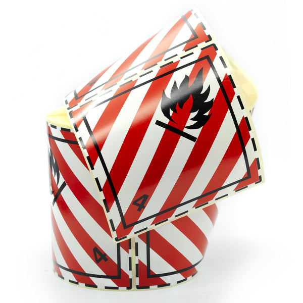 Warning Labels Class 4.1 - Flammable Solid Materials - Transport Stick ...