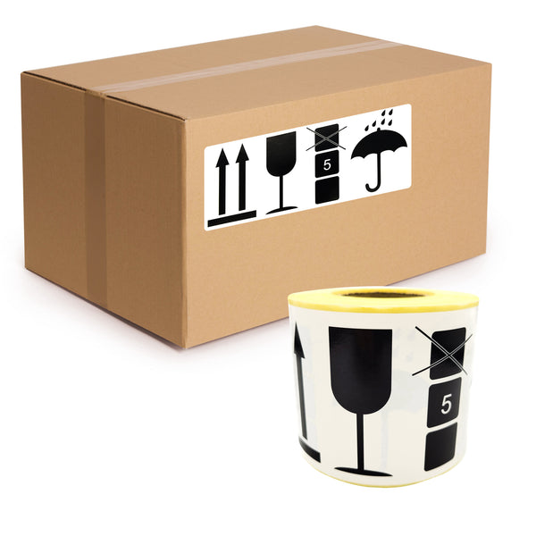 Warning Labels on Roll 68x161 mm - Fragile - Handle with Care - Keep D ...